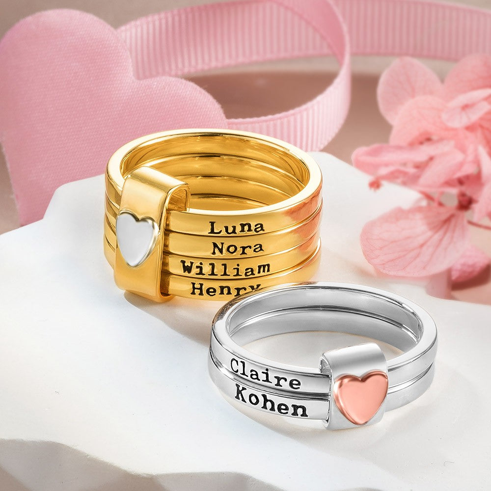 Personalized Candy Stacked Name Rings – DEVAVIDA
